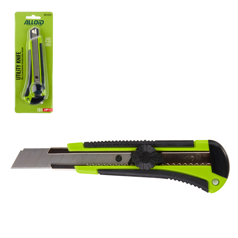 ALLOID Нож пластик/резина с винтовым фиксатором с выдвижным сегментом ...